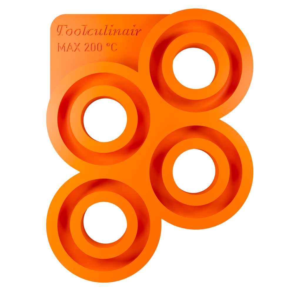 Torus 8 cm ring-shaped 3D silicone mold for food shaping. – Toolculinair